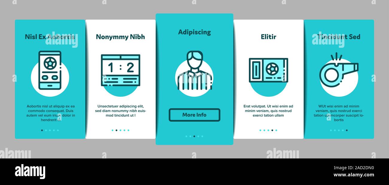 Soccer Football Game Onboarding Elements Icons Set Vector Stock Vector