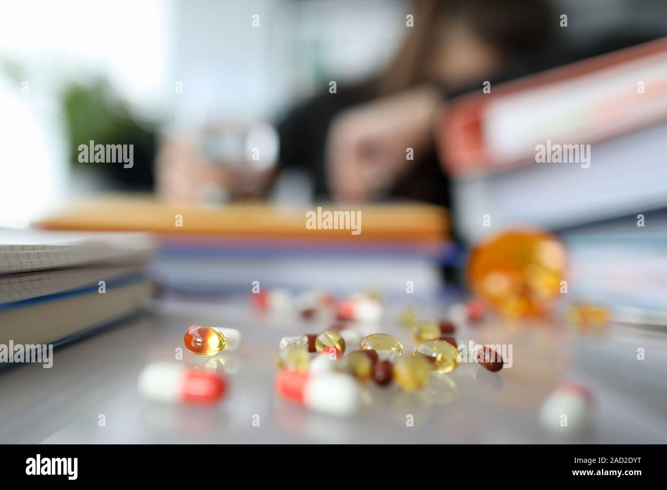 Sleepless employee stuck at work Stock Photo - Alamy