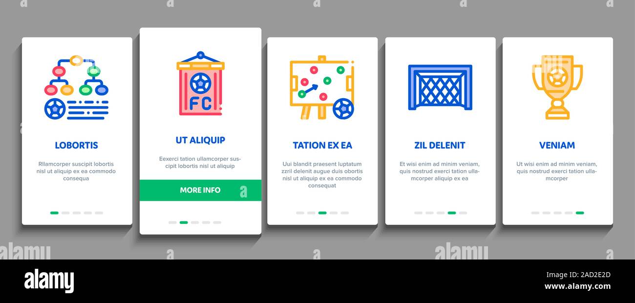 Soccer Football Game Onboarding Elements Icons Set Vector Stock Vector Image And Art Alamy