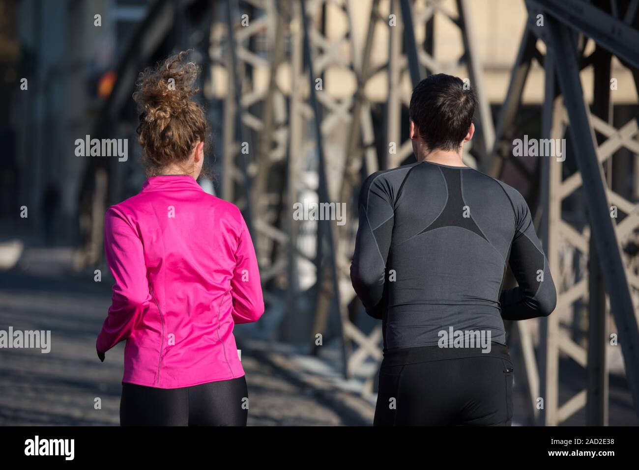 young couple jogging Stock Photo - Alamy