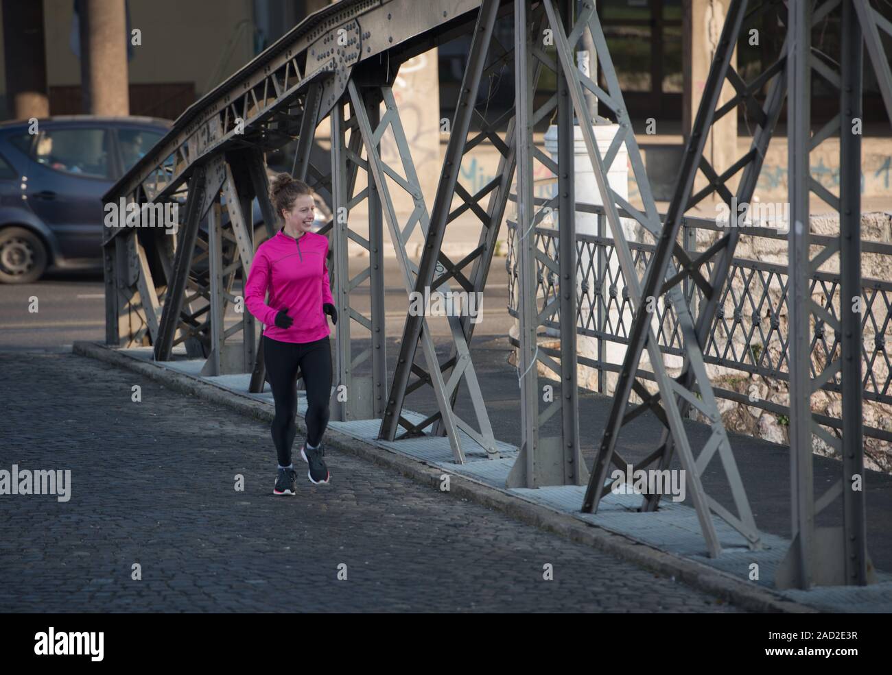 sporty woman jogging on morning Stock Photo - Alamy