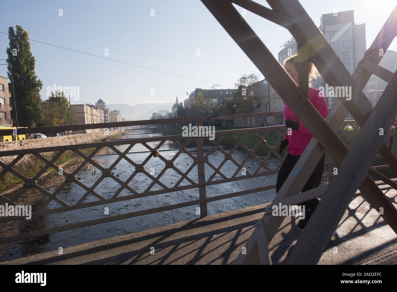 sporty woman jogging on morning Stock Photo - Alamy