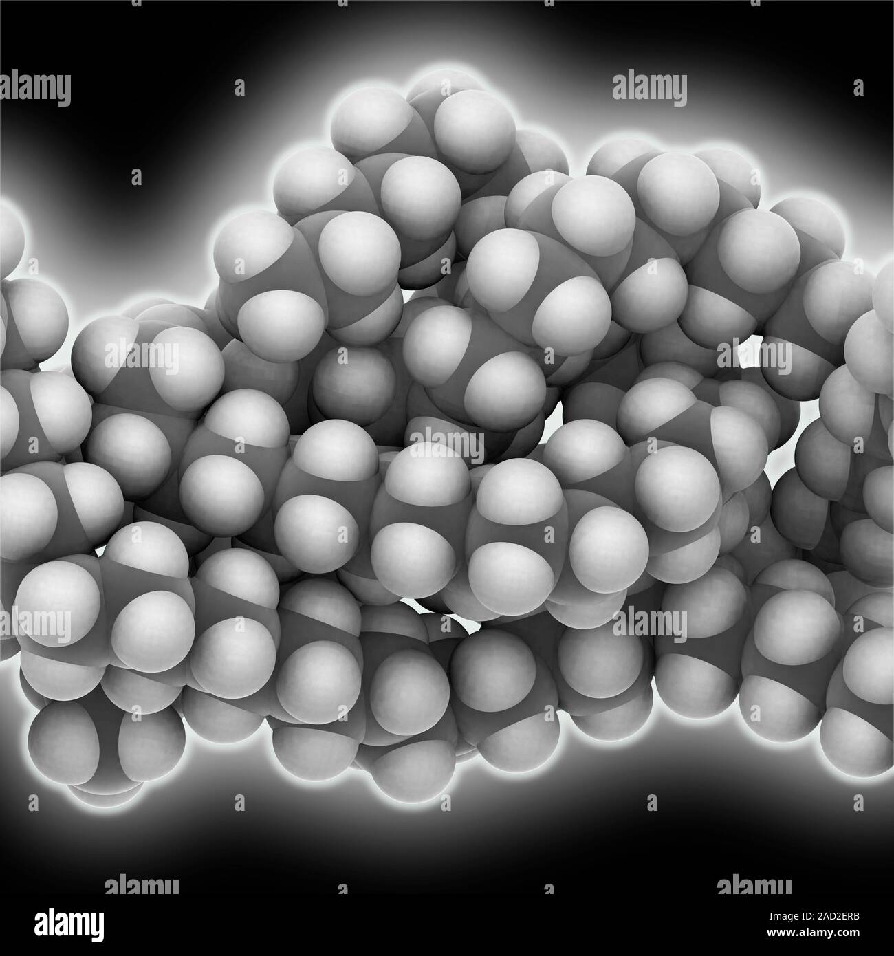 Polyethylene Molecular Model Of The Thermoplastic Polymer Polyethylene Consisting Of Long