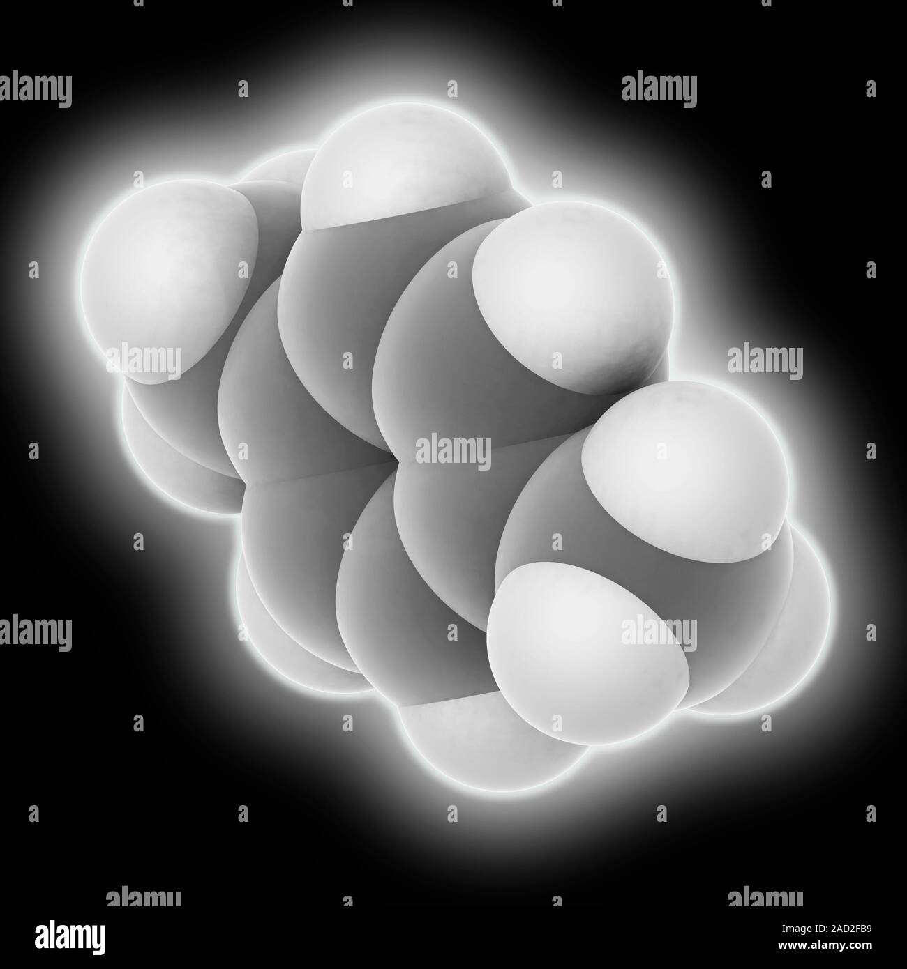 para-Xylene. Molecular model of the aromatic hydrocarbon para-xylene ...