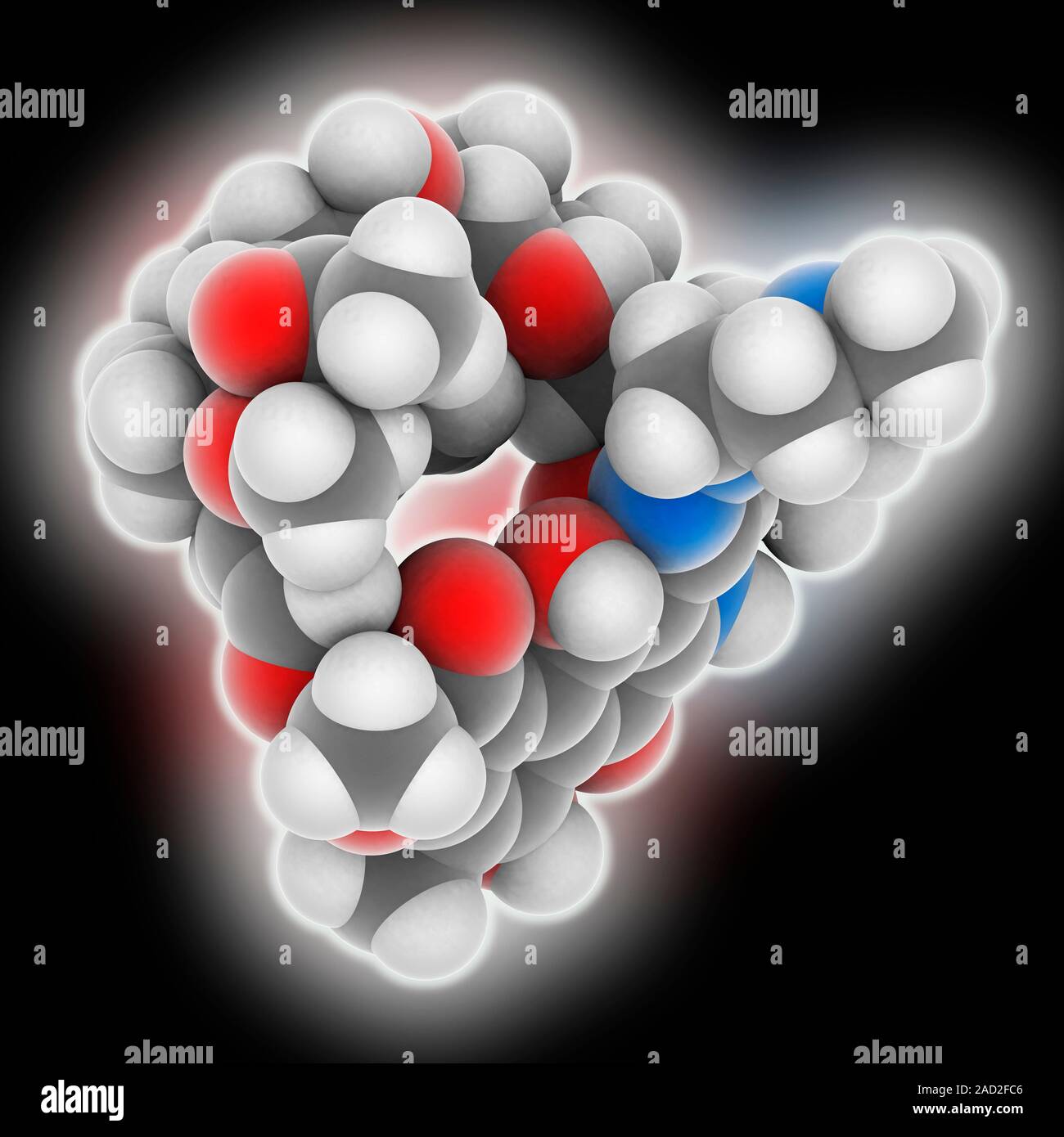 Rifampicin. Molecular model of the antibiotic drug rifampicin (C43.H58 ...