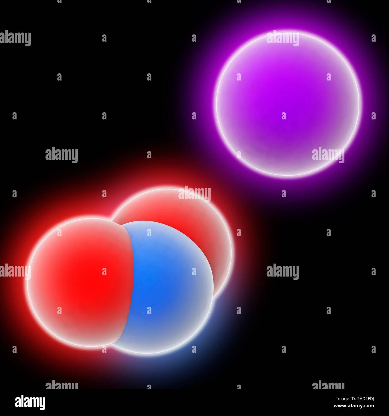 Sodium nitrite. Molecular model of the inorganic compound sodium ...