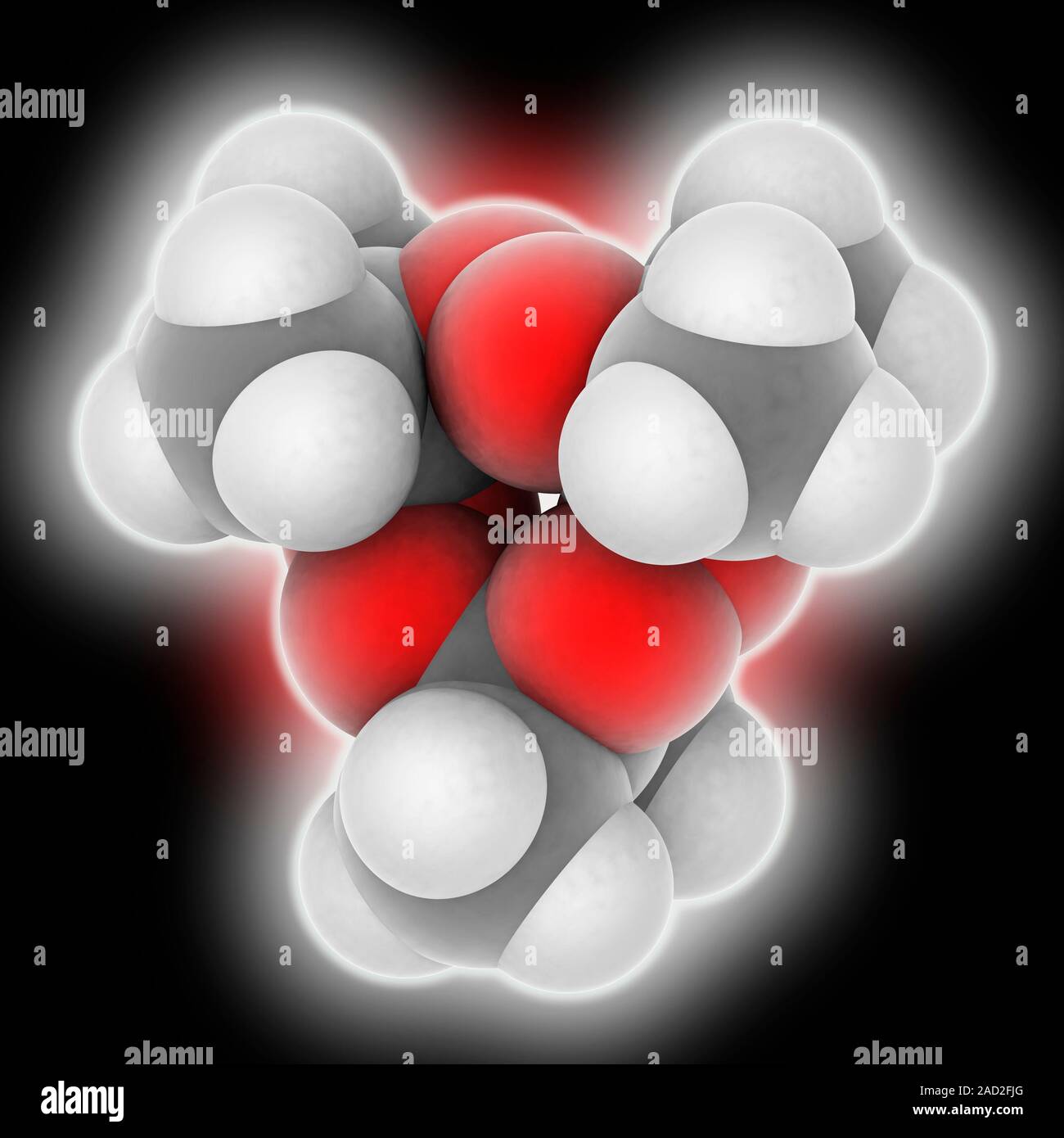 Triacetone triperoxide. Molecular model of the trimer form of the ...