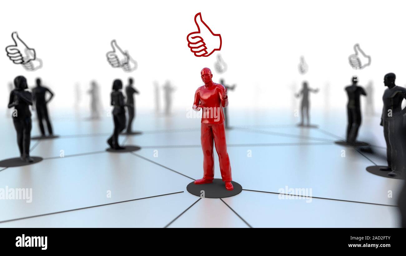 Social media likes. Conceptual image of people interacting and ...