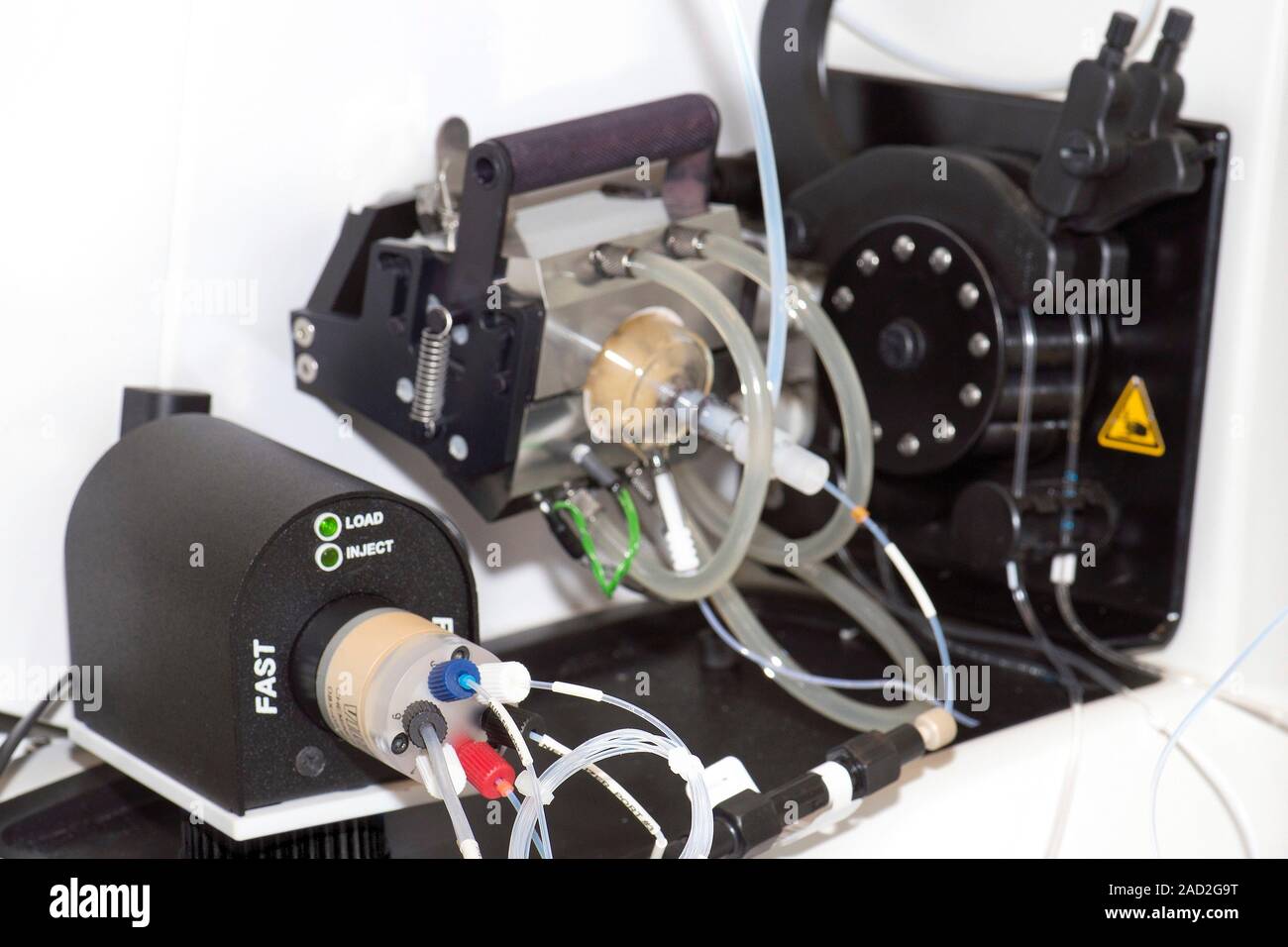 Mass spectrometer sample injector. The apparatus here is part of an ...