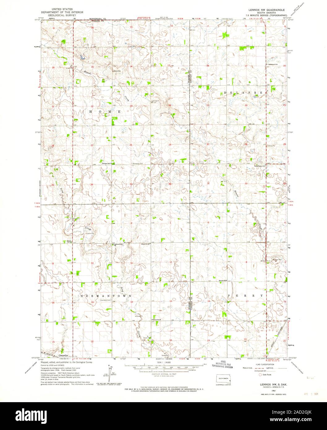 Map of lennox south dakota hi-res stock photography and images - Alamy