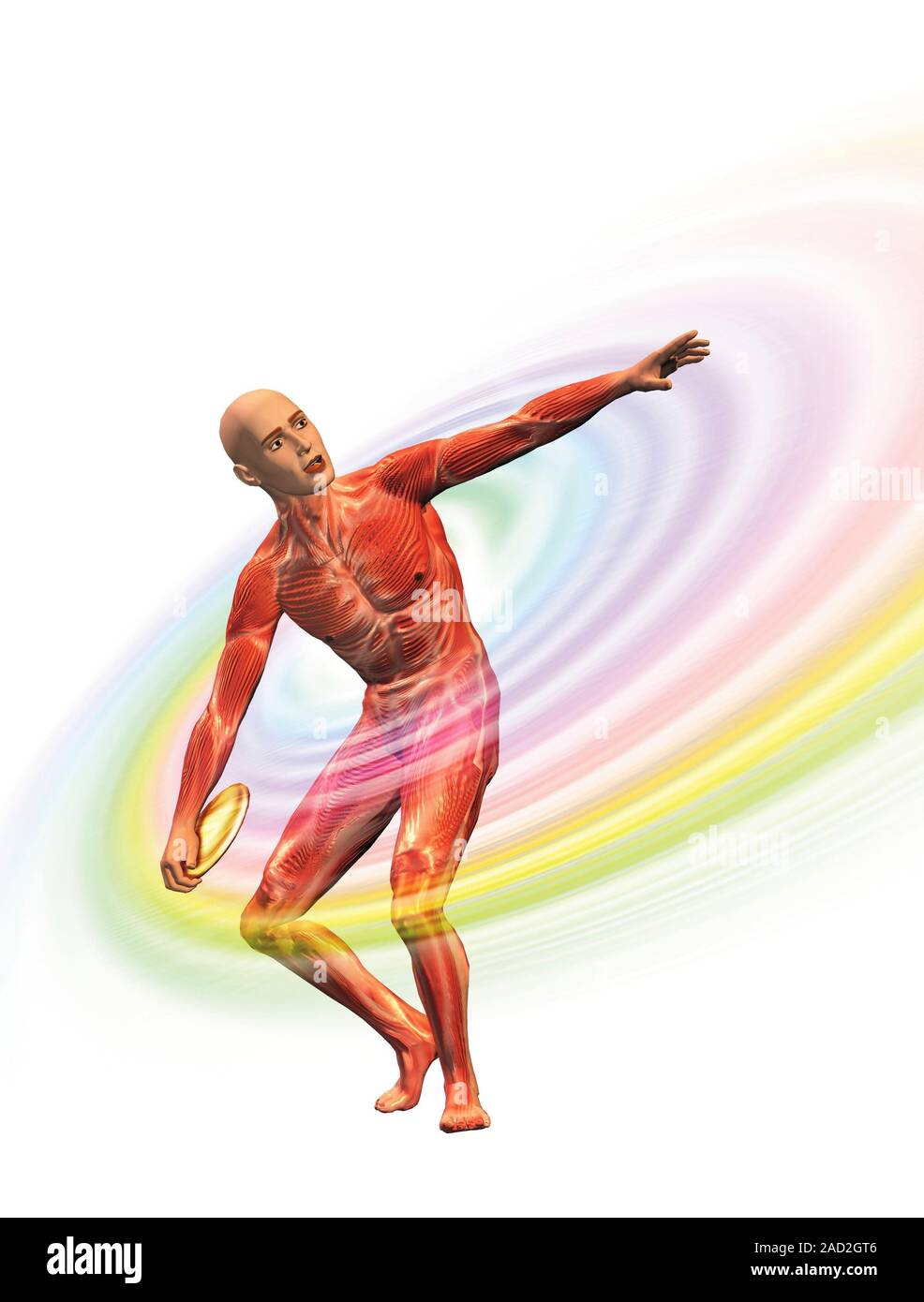 Discus thrower, computer illustration Stock Photo - Alamy