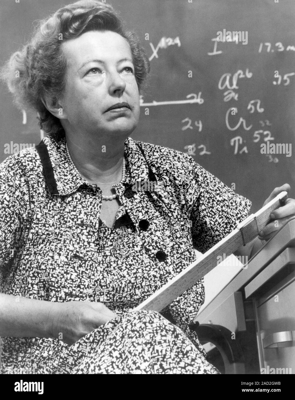 Maria Goeppert-Mayer (1906-1972), German-US nuclear physicist. Goeppert ...