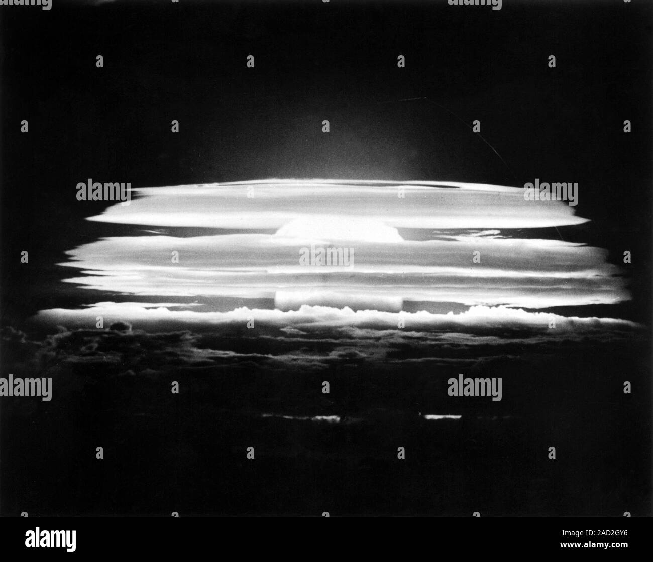 Bikini Atoll nuclear test, 1956. Fireball by a nuclear weapon test ...