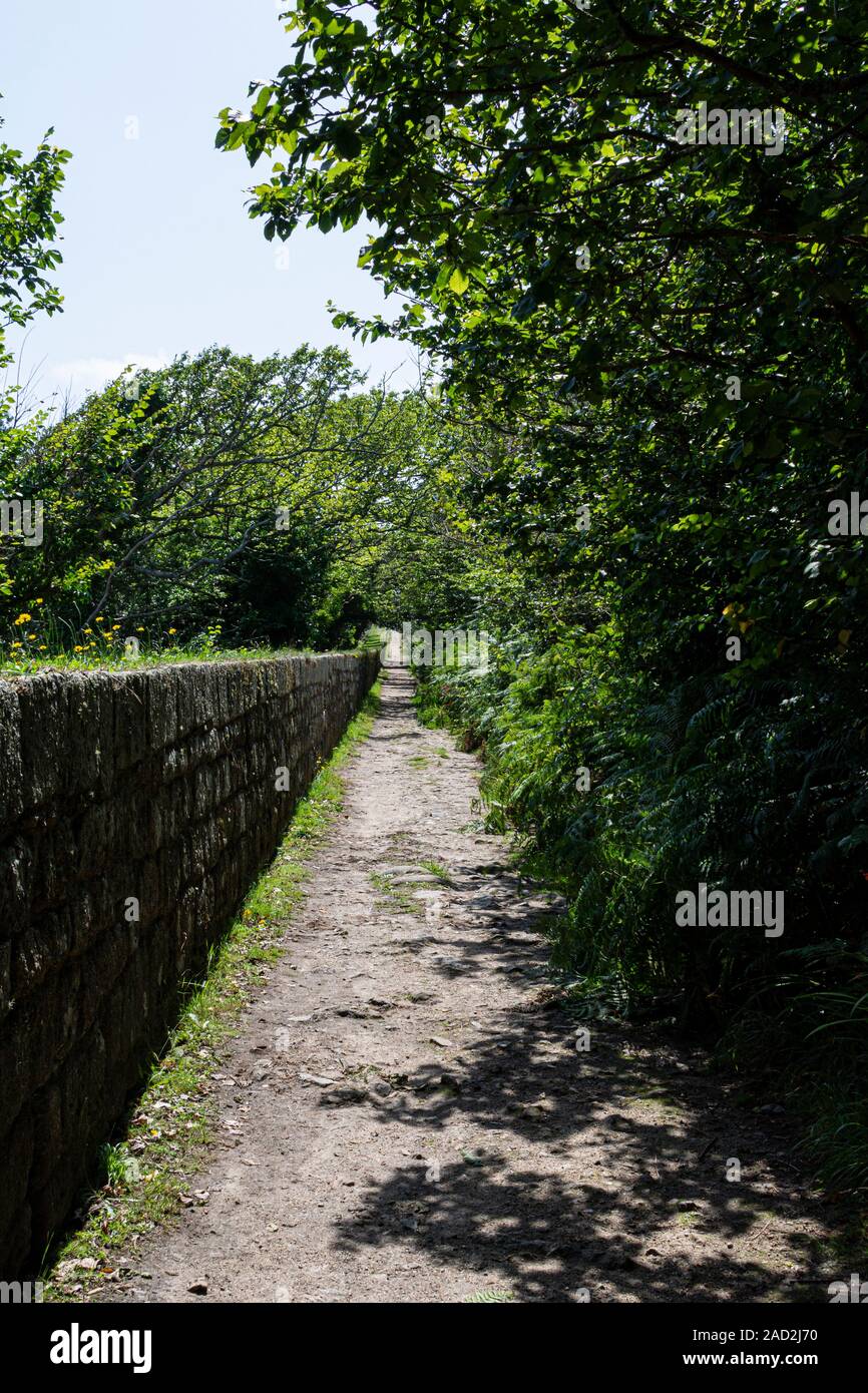 A path on the inside of the Garrison Walls on St Mary's, Isles of ...