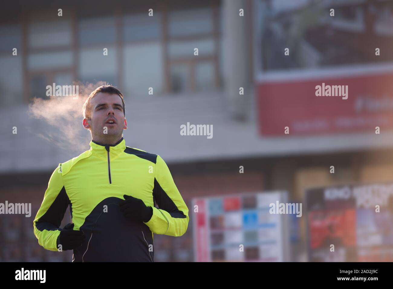 jogging man portrait Stock Photo - Alamy