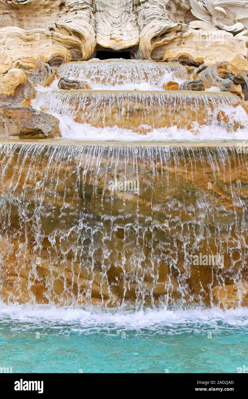 Water cascade at Trevi fountain in Rome Stock Photo - Alamy