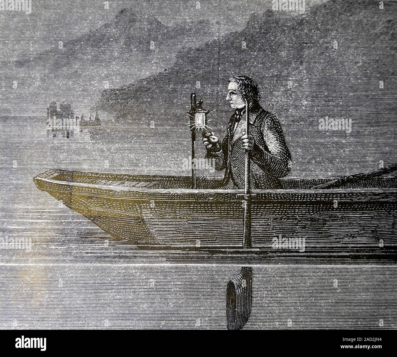 Experiment to measure the velocity of sound in water. These ...