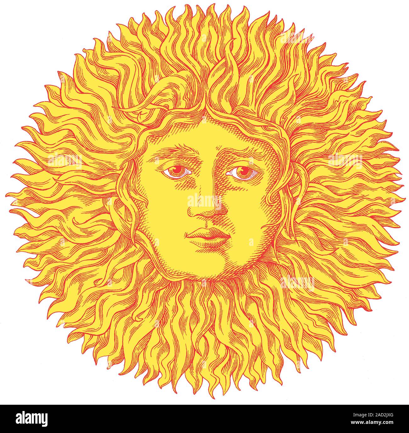 Sun face, illustration Stock Photo - Alamy
