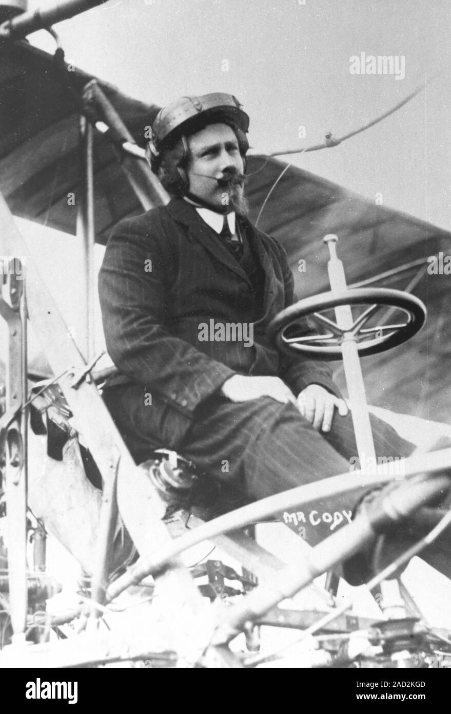 Samuel Franklin Cody (1862-1913) in his biplane. American-born British ...