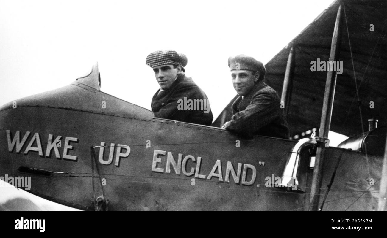 Graham White (left) and RT Gates, British pioneer aviators. Photograph ...