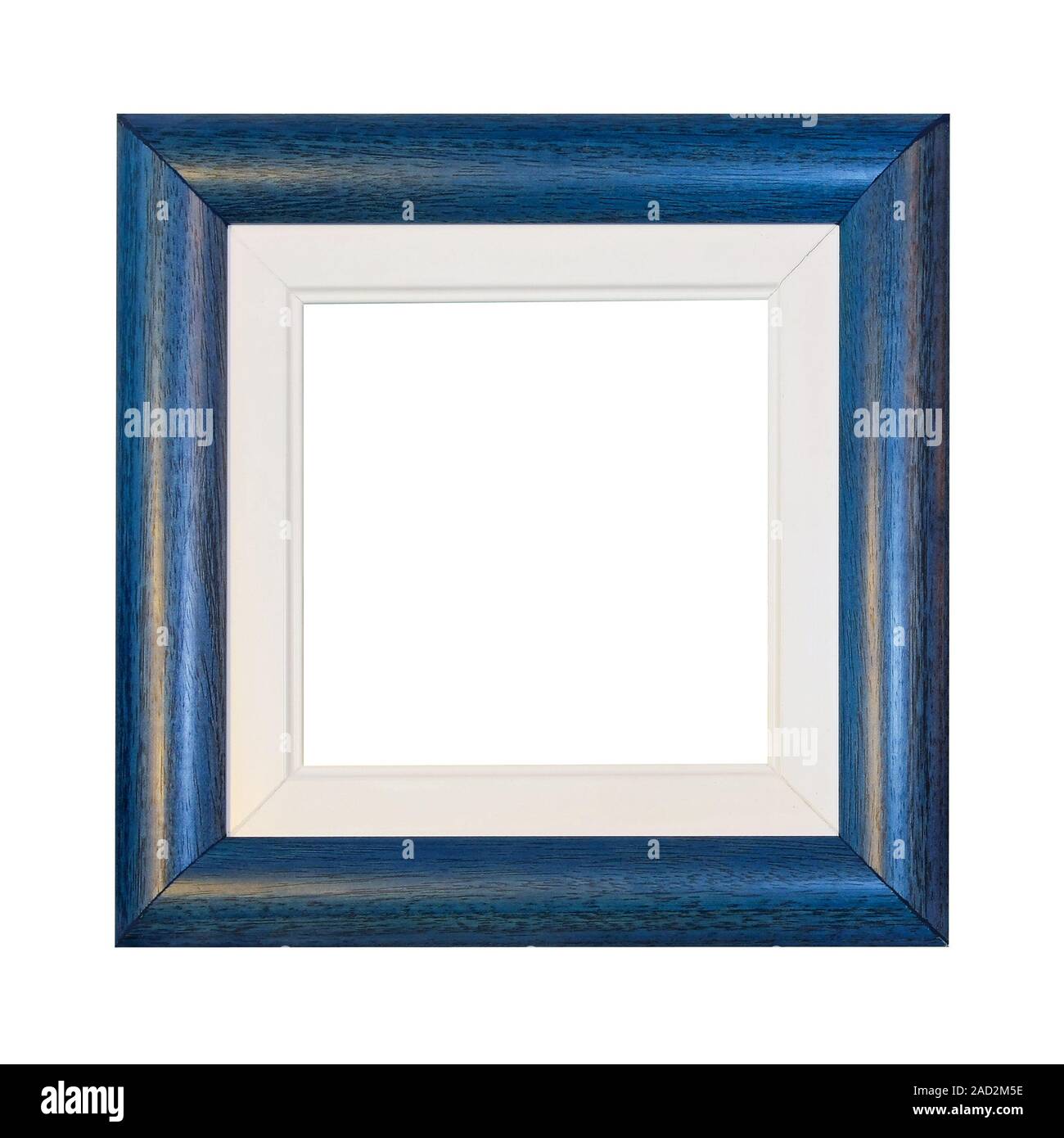 Blue photo frame isolated included clipping path Stock Photo - Alamy