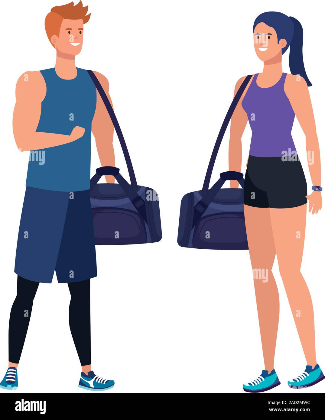 young couple athlete avatar character Stock Vector Image & Art - Alamy