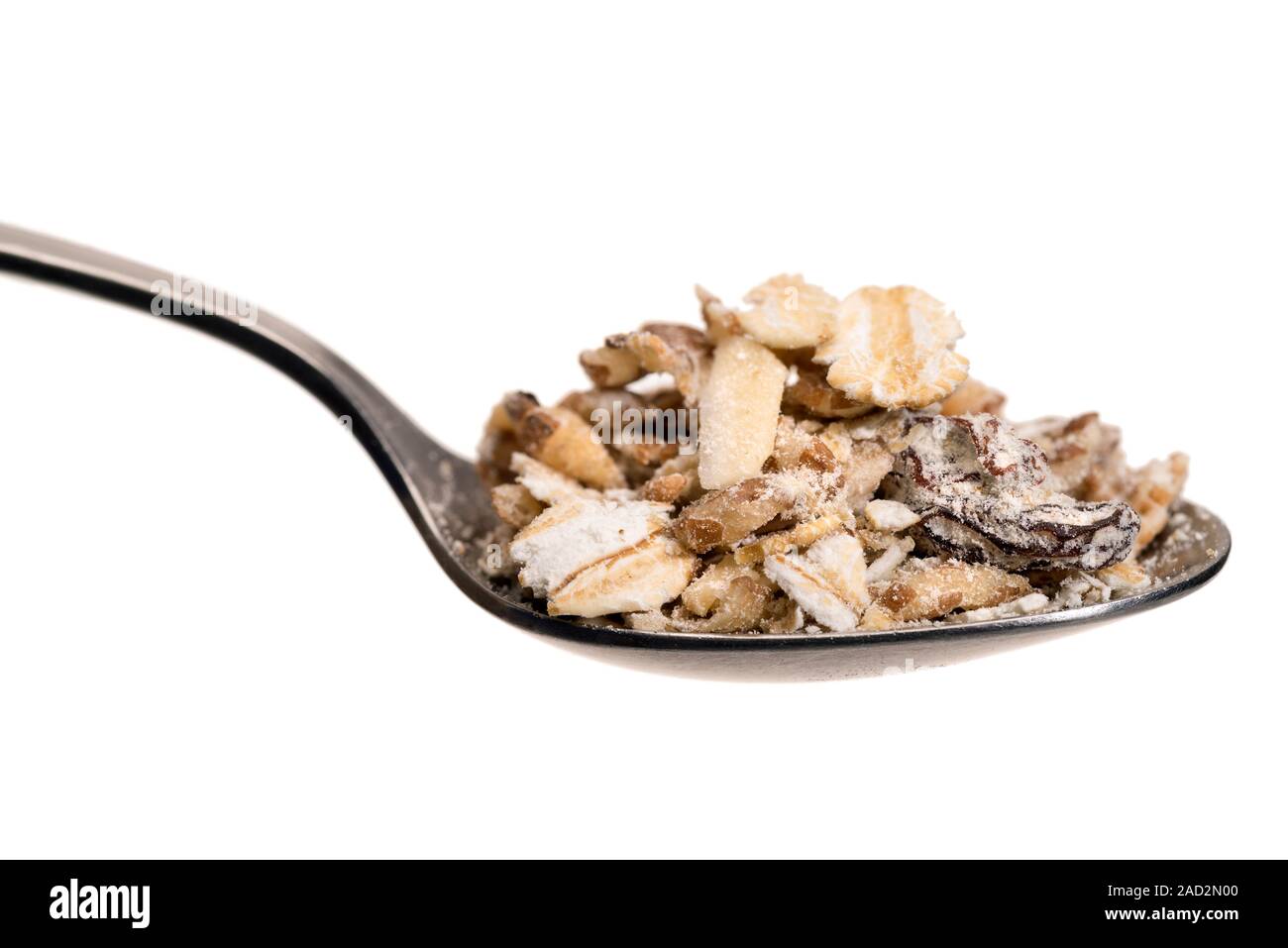 Muesli on a spoon Stock Photo - Alamy