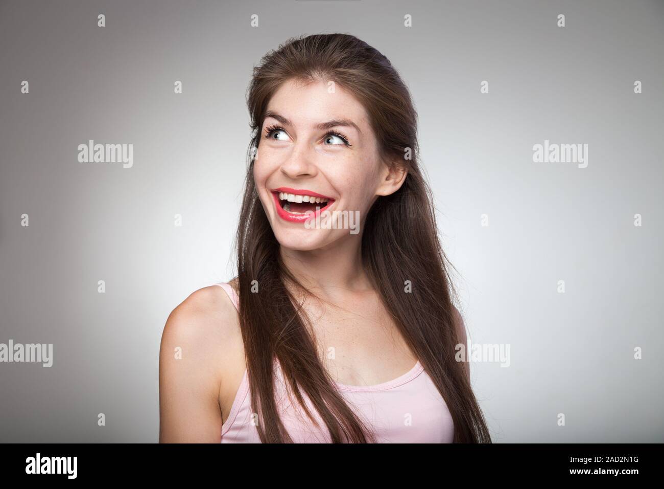 Crazy girl portrait Stock Photo - Alamy