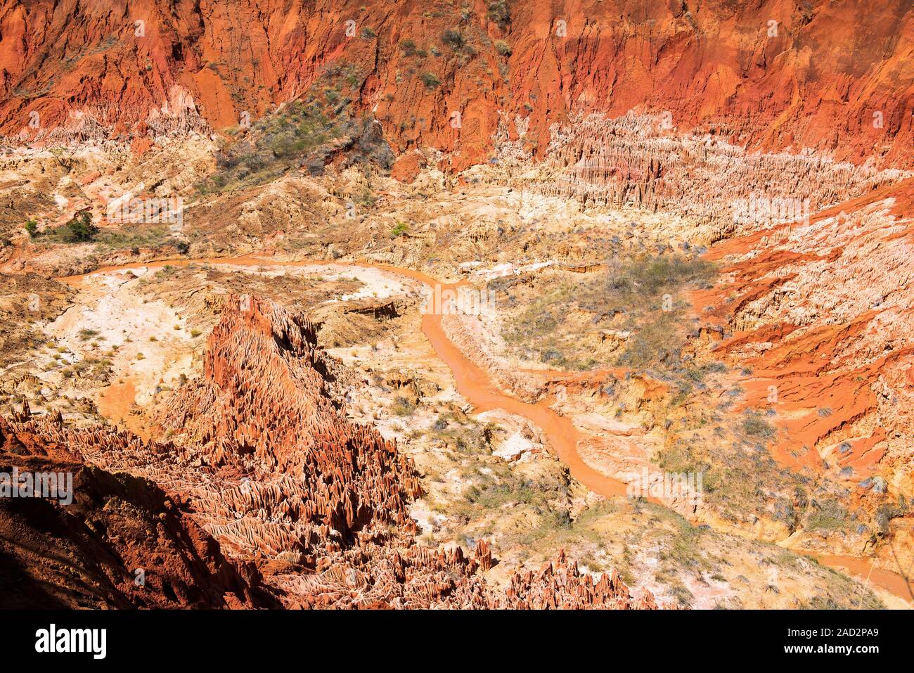 Red karst limestone landscape. Karst landscapes are shaped by the ...