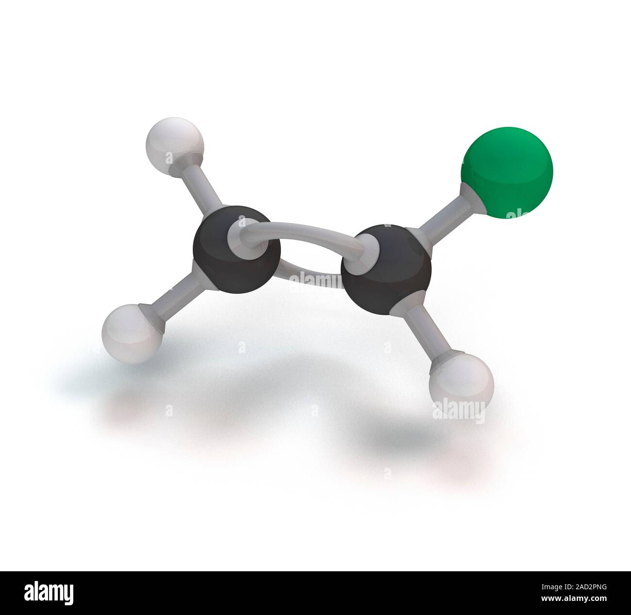 Chloroethene molecule. Computer model showing the structure of a ...