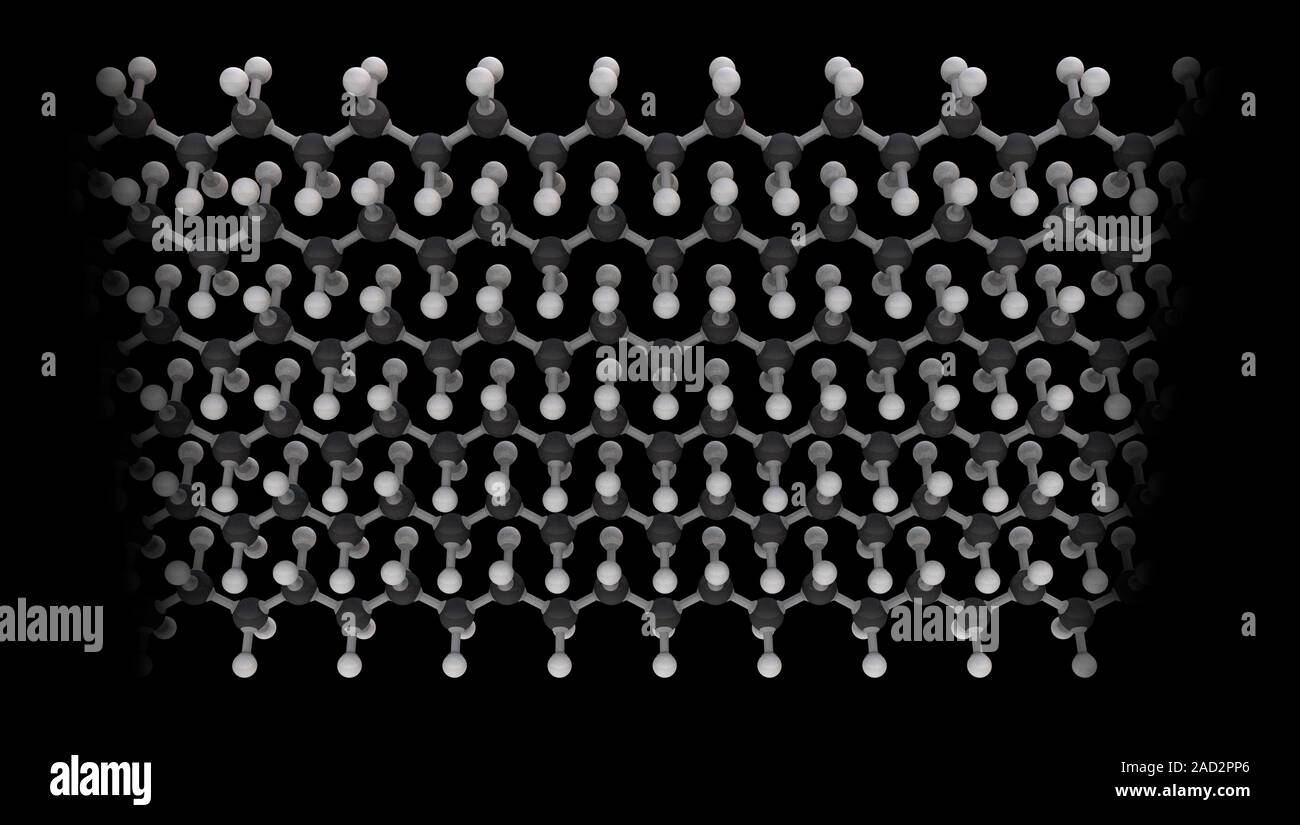 Linear molecules. Computer illustration showing the arrangement of ...