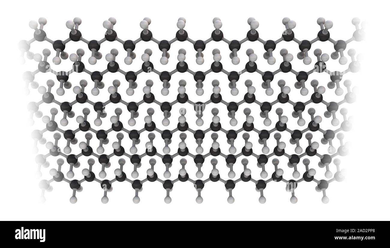 Linear molecules. Computer illustration showing the arrangement of ...