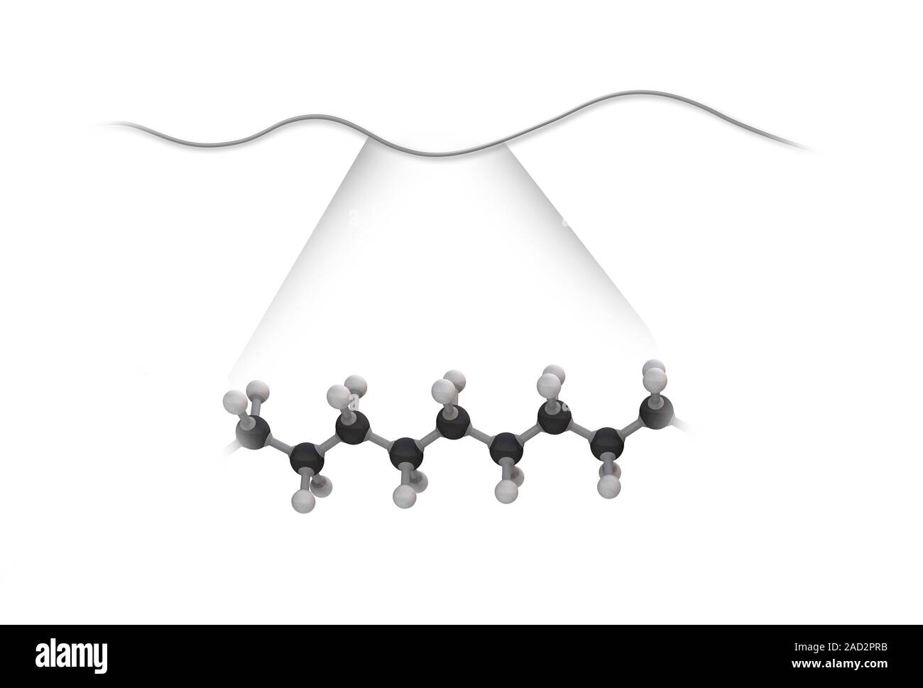 Linear molecule. Computer illustration representing the arrangement of ...
