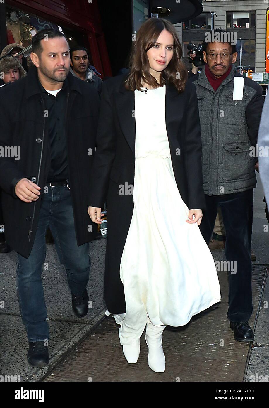 New York, NY, USA. 3rd Dec, 2019. Felicity Jones seen at Good Morning ...