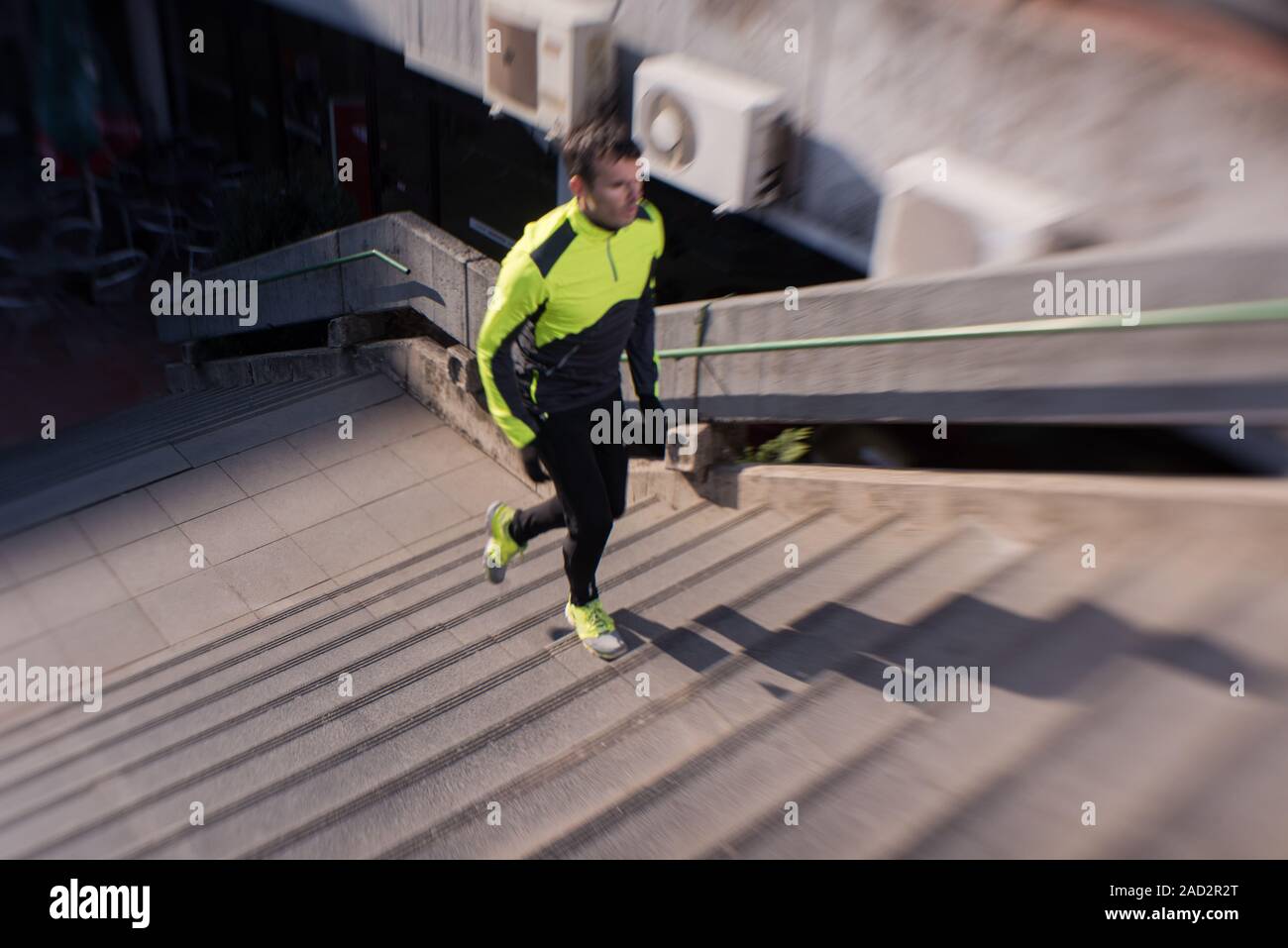 man jogging on steps Stock Photo - Alamy
