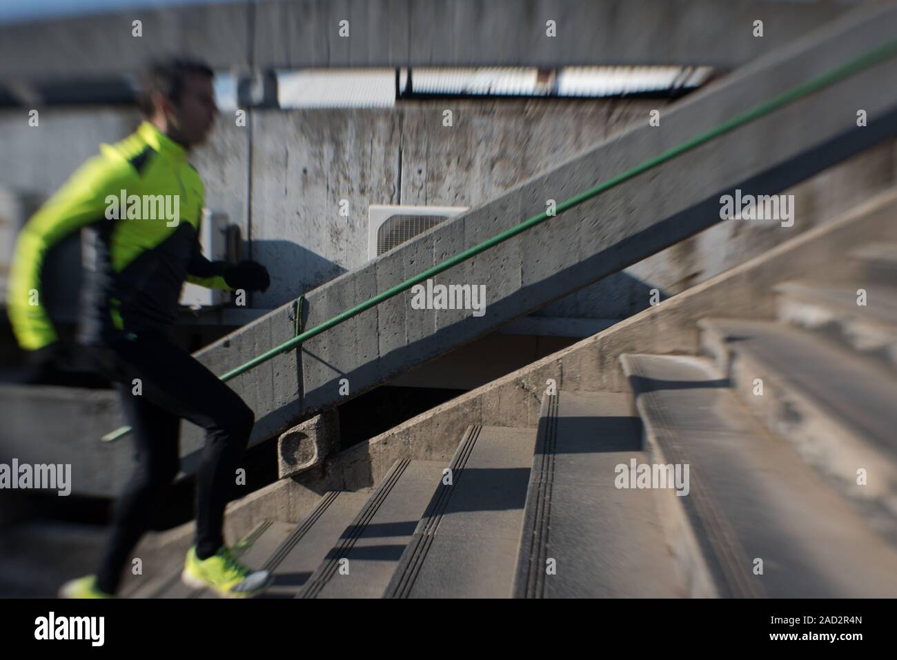 man jogging on steps Stock Photo - Alamy