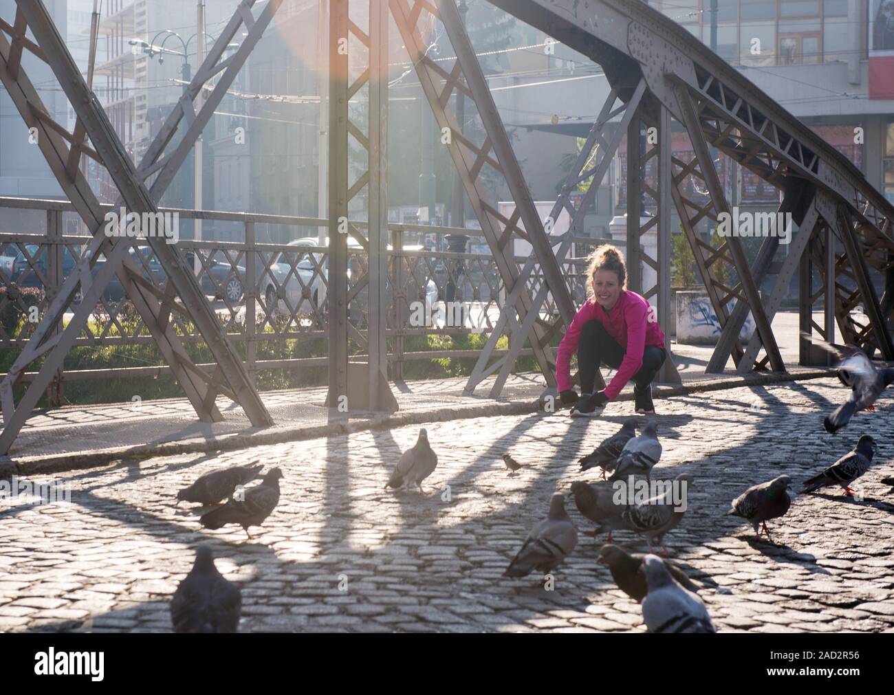 sporty woman jogging on morning Stock Photo - Alamy