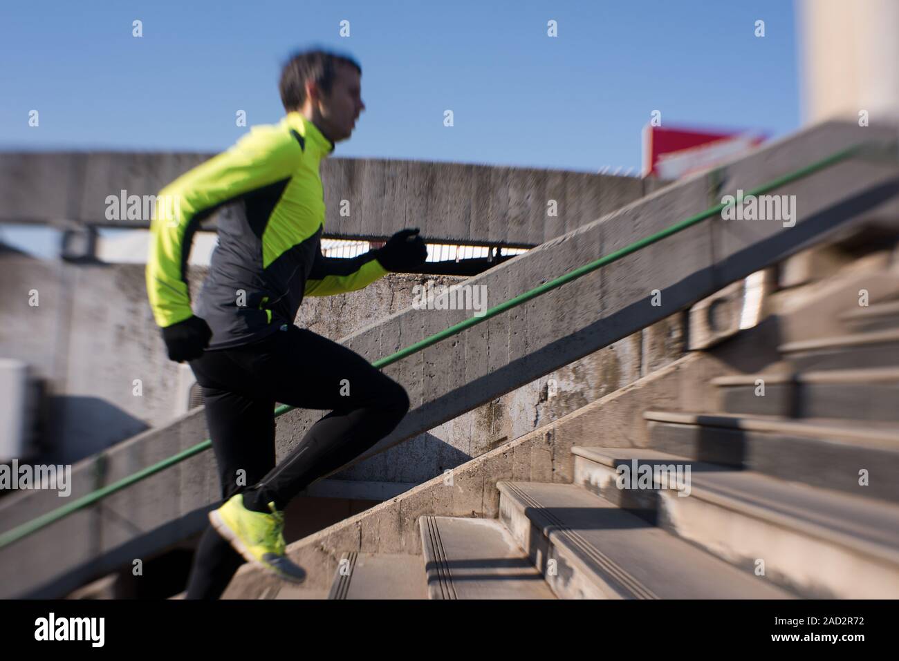 man jogging on steps Stock Photo - Alamy