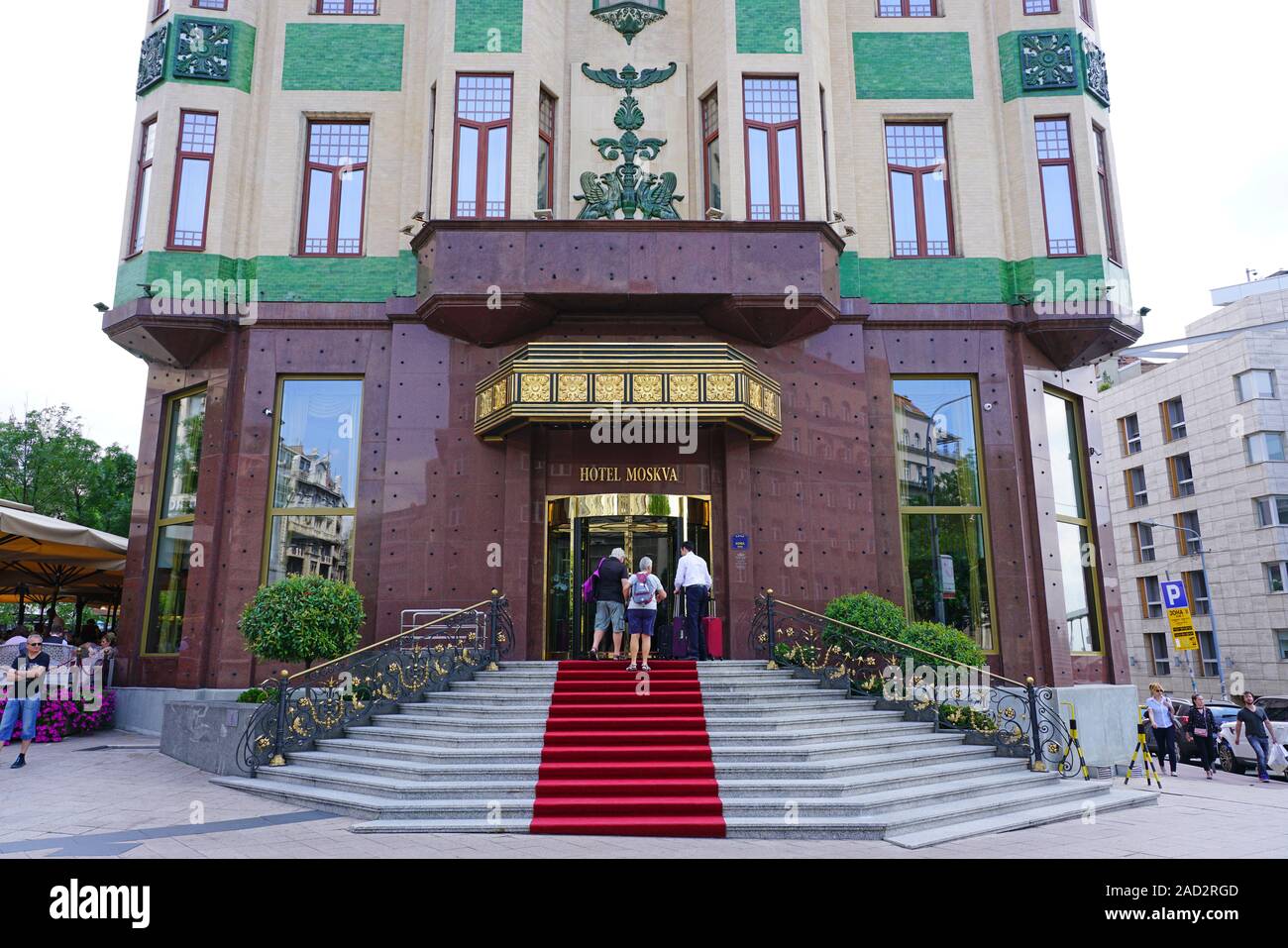 BELGRADE, SERBIA -17 JUN 2019- View of the Hotel Moskva (Moscow), a ...