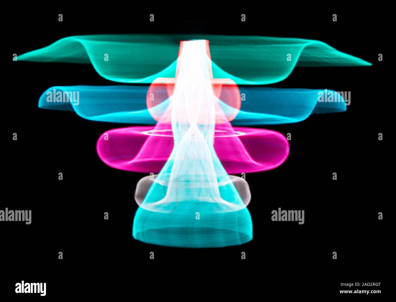 Multicoloured spinning light trails Stock Photo - Alamy