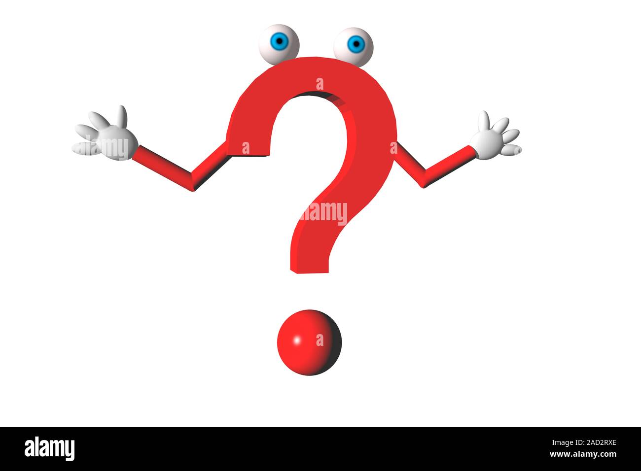 A cartoon question mark with no answers Stock Photo - Alamy