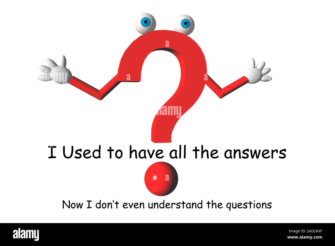 A cartoon question mark with no answers Stock Photo - Alamy