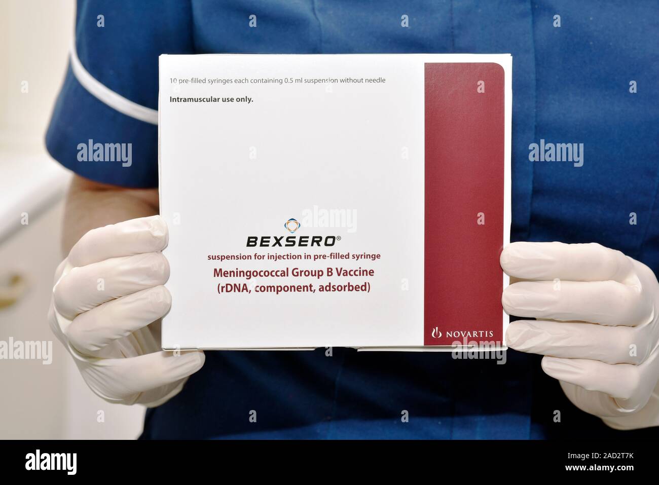 Bexsero, meningitis B vaccine. Packet of Bexsero, the meningococcal ...