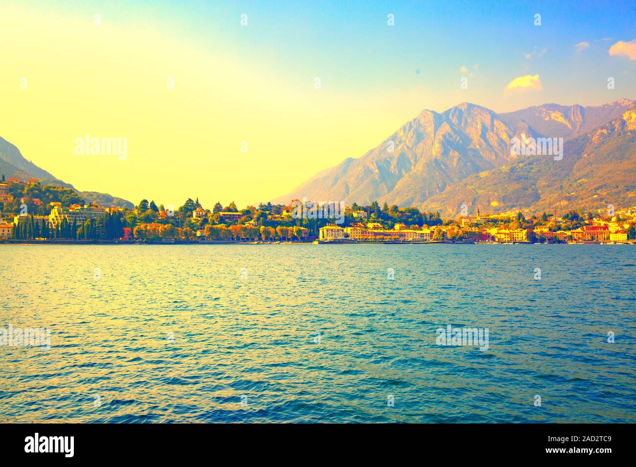 Lake Como and Alps mountains beautiful landscape. Amazing view, Italy ...