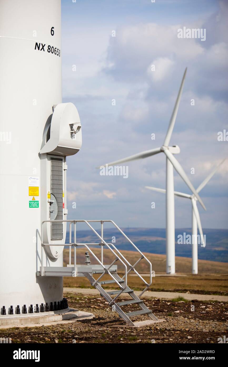 Scout Moor wind farm on the Pennine Moors between Rochdale and ...
