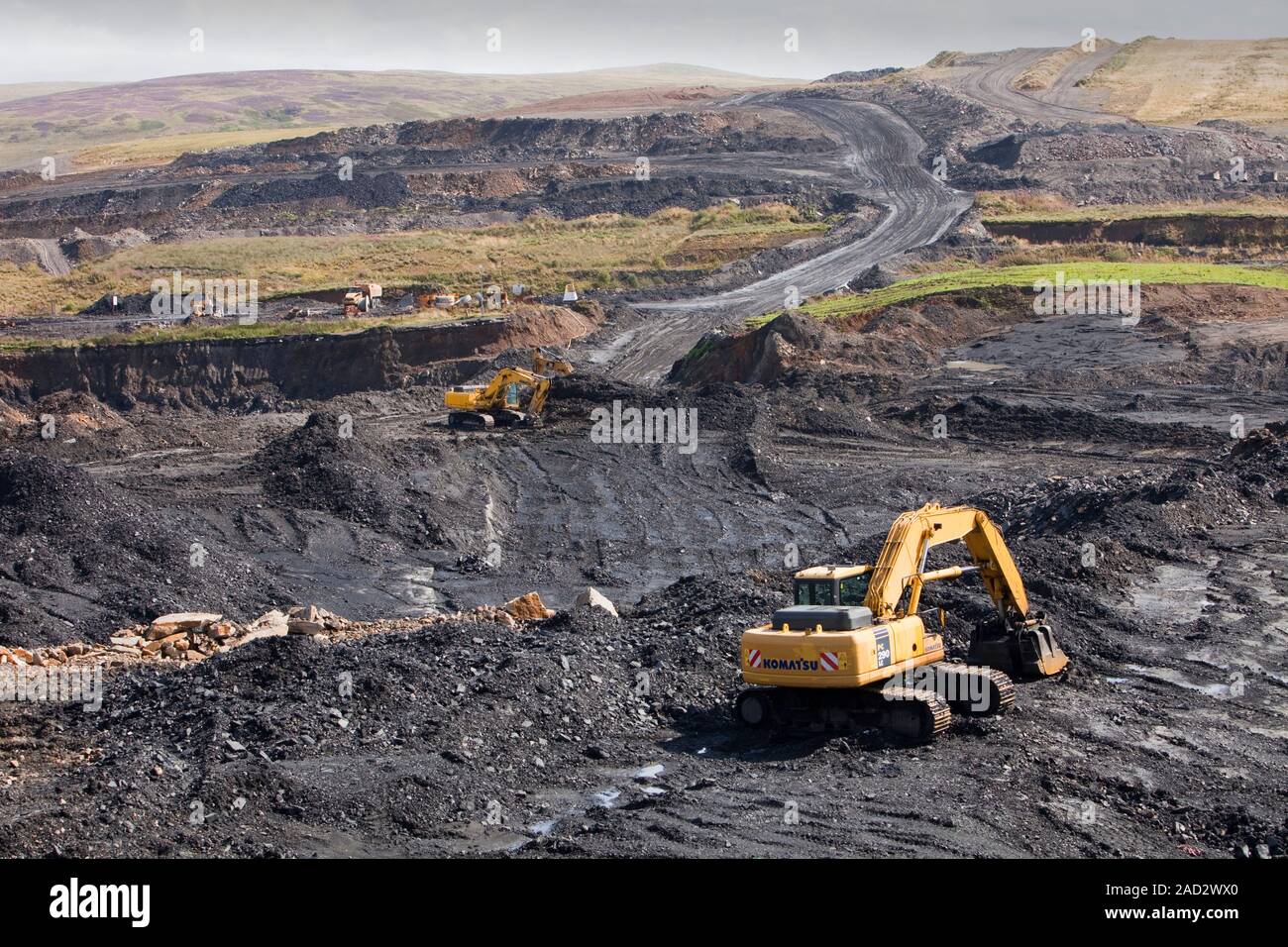The Glentaggart open cast coal mine in Lanarkshire, Scotland, UK Stock ...