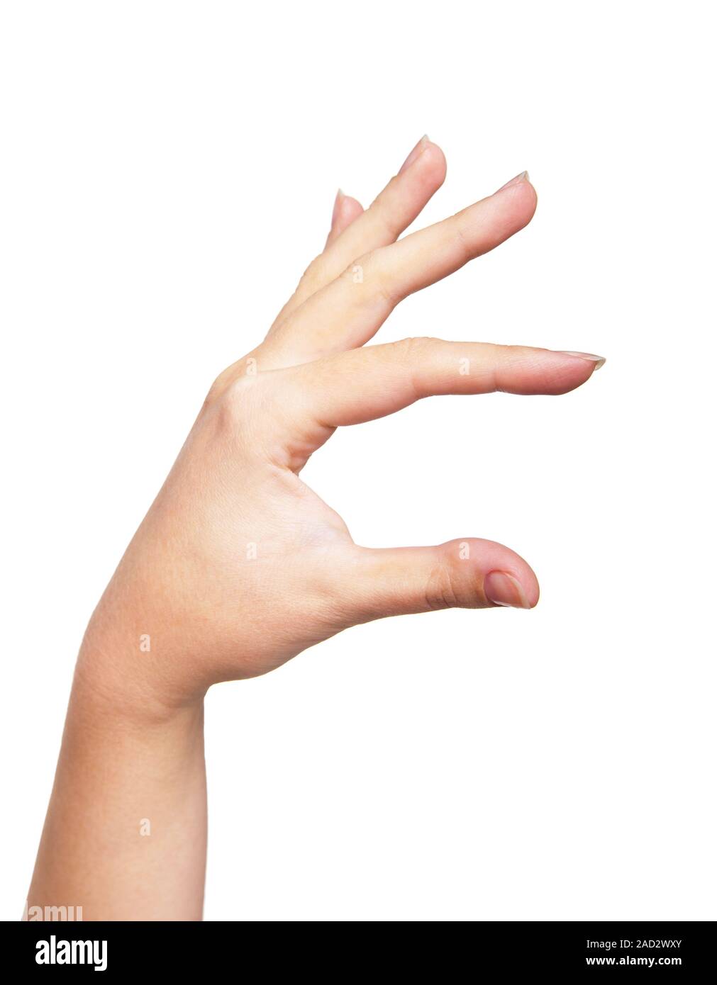 woman hand measuring invisible items Stock Photo - Alamy