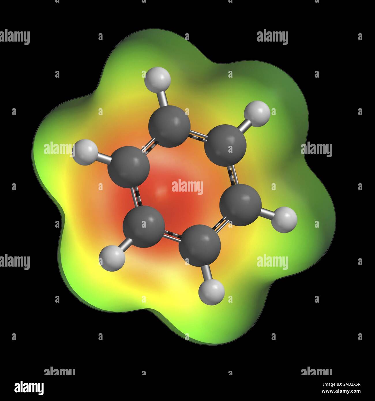 Benzene aromatic hydrocarbon molecule. Important in petrochemistry ...