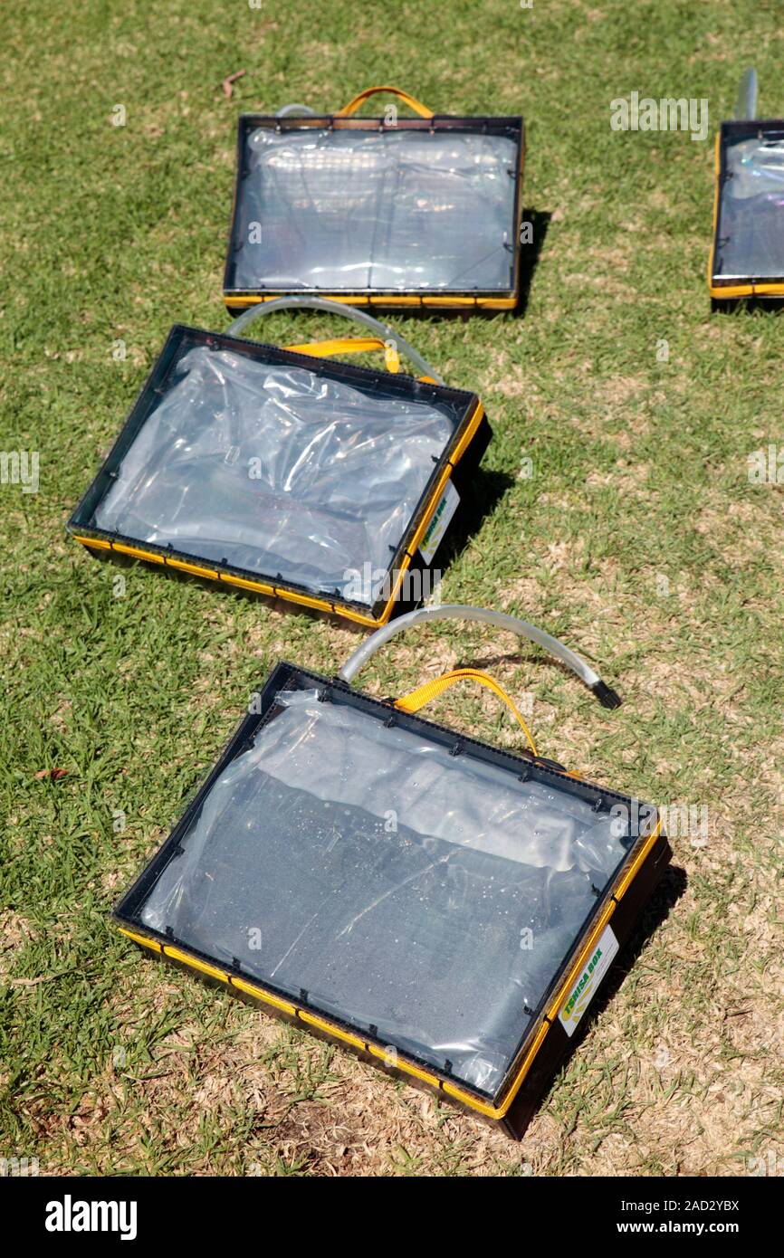 Portable solar water heaters. These devices use only energy from the ...