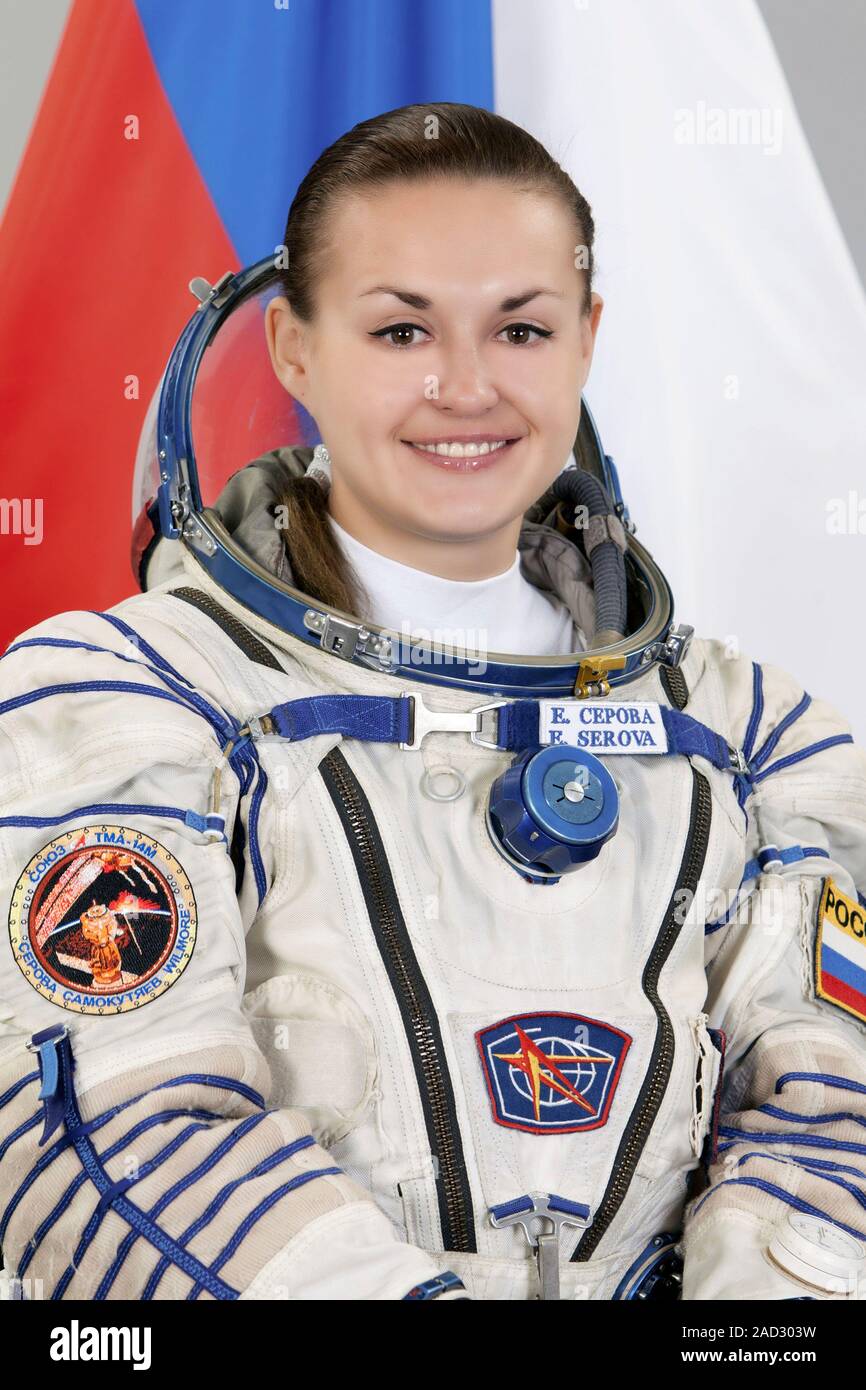 Yelena Serova (born 1976). Russian cosmonaut Yelena Serova wearing a ...